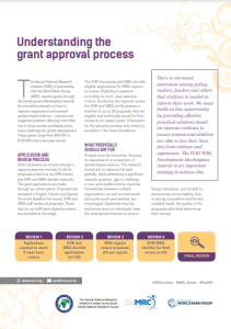 Brief: Understanding the grant approval process - SVRI