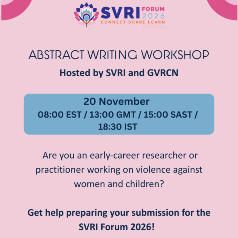 Forum 2026 Abstract Writing Workshop - SVRI
